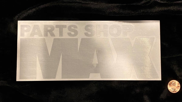 PSM MAX Logo Sticker 8" BRUSHED ALUMINUM (Order in) – Scarles